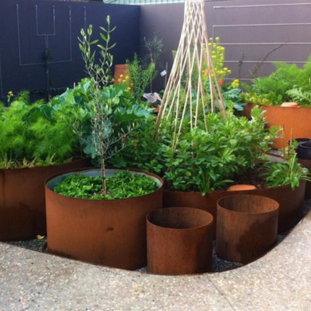 Hackfall Corten Steel Bottomless Cylindrical Planter | Urban Grow UK ...