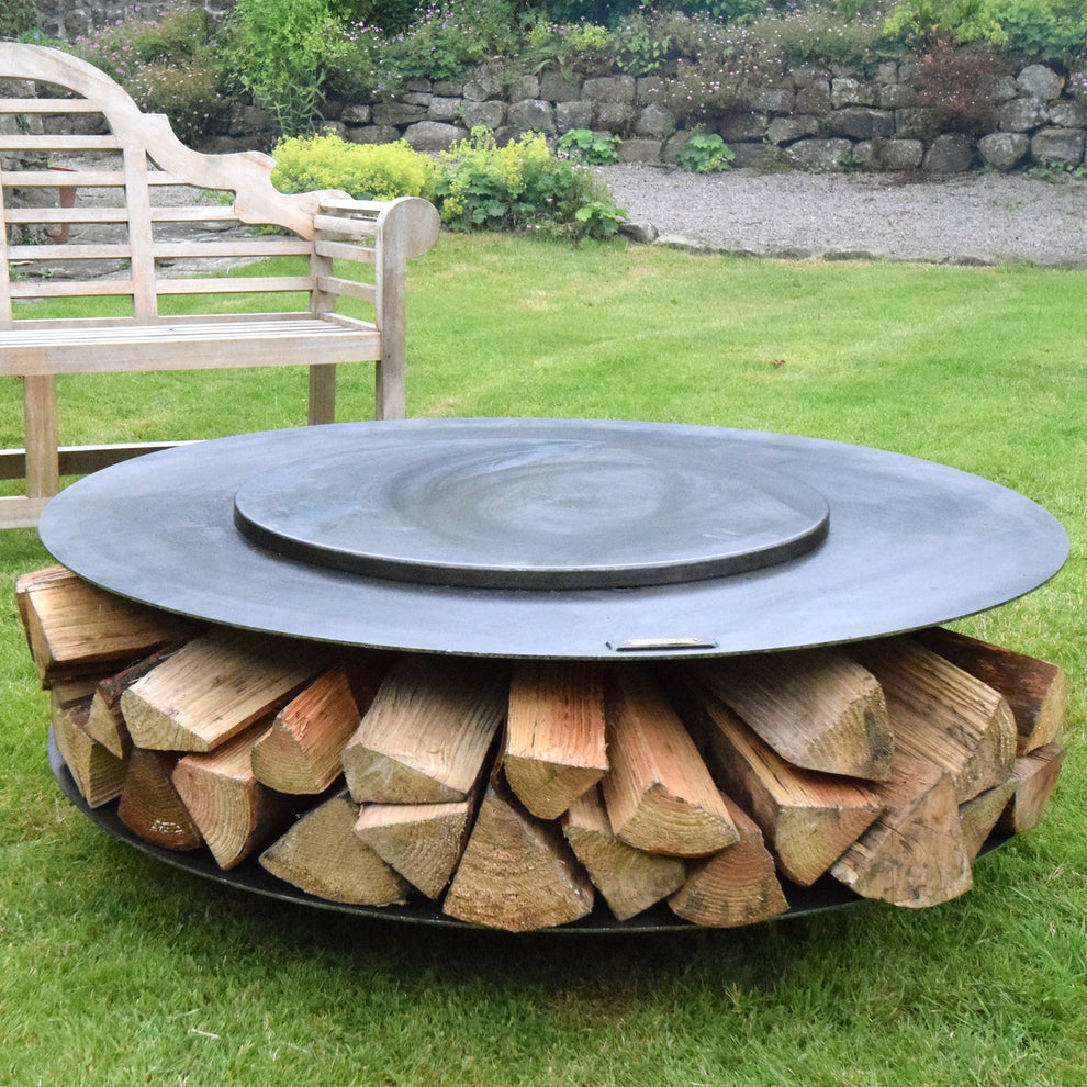 Steel Flat Ring of Logs Fire Pit 120 – Urban Grow UK Ltd