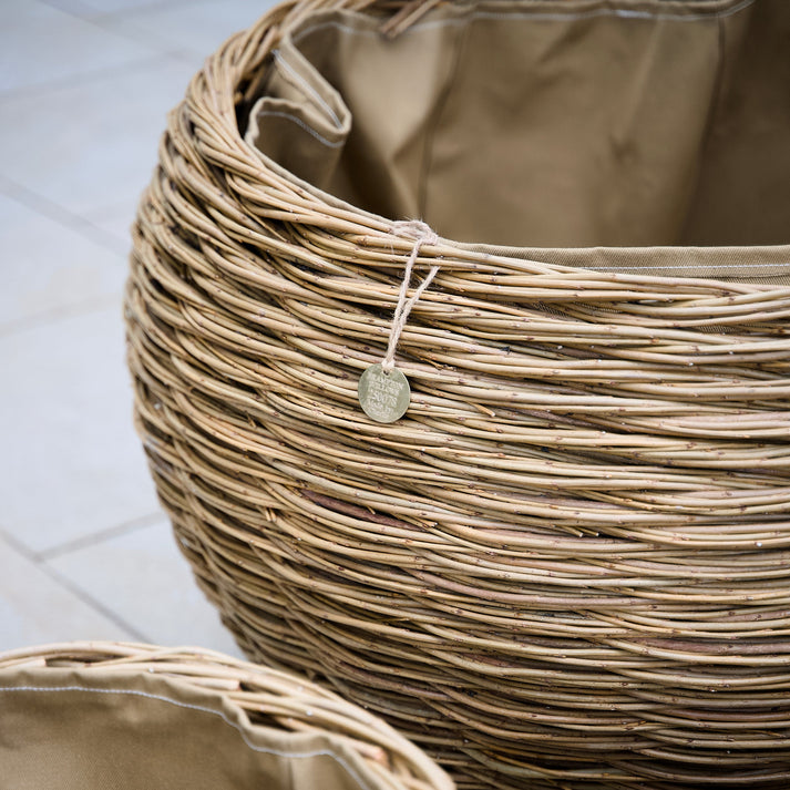 Set Of Four Woven Willow Round Planters – Urban Grow UK Ltd