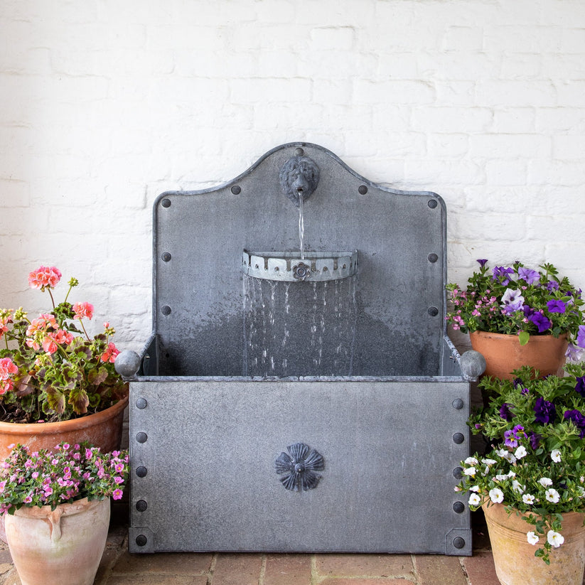 Traditional Galvanised Steel Water Feature Trough – Urban Grow UK Ltd