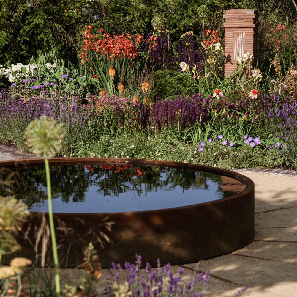 Ex-display Corten Steel Water Feature | Corten Steel Circular Pond ...