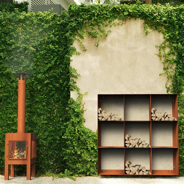 Corten Steel Log Store 2m | Log Store | Outdoor Storage | Urban Grow ...