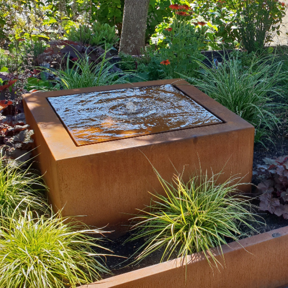 Corten Steel Square Water Table